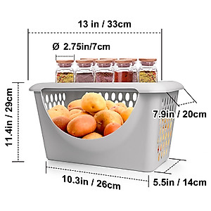 Leilifre Onion and Potato Storage Bins with Lid(176oz) 3 Set Onion Holder Storage, Potato Bins for Kitchen Pantry Storage Bins Basket for Kitchen Pantry Organizers