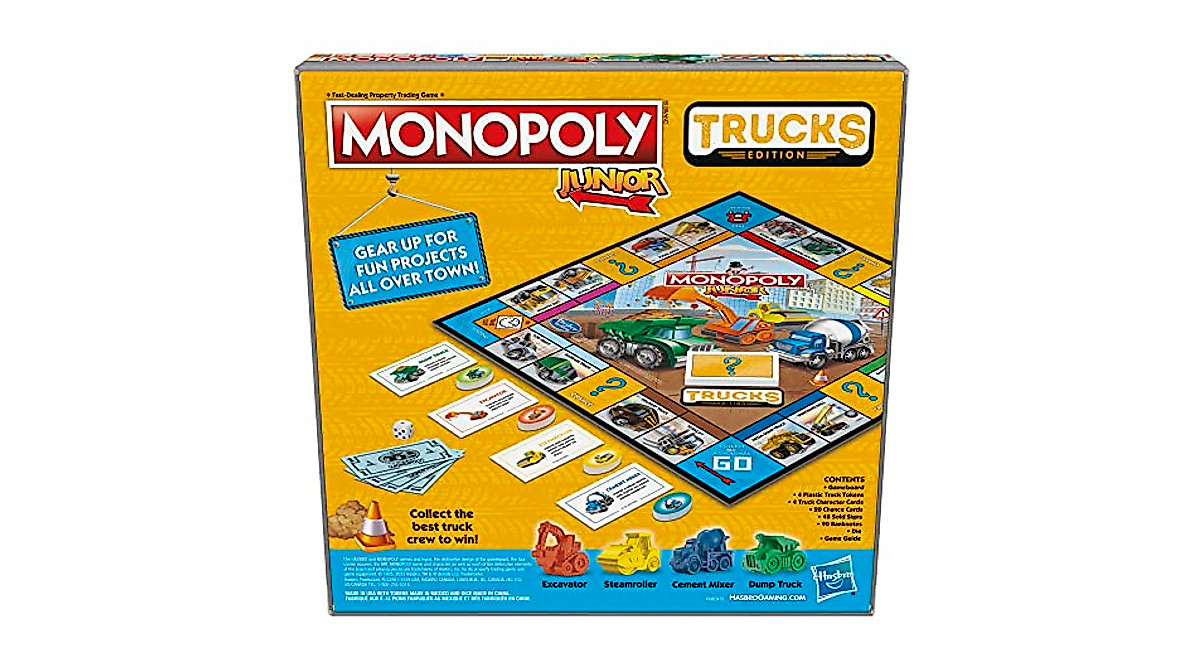 Monopoly Junior Trucks Edition Board Game for Kids