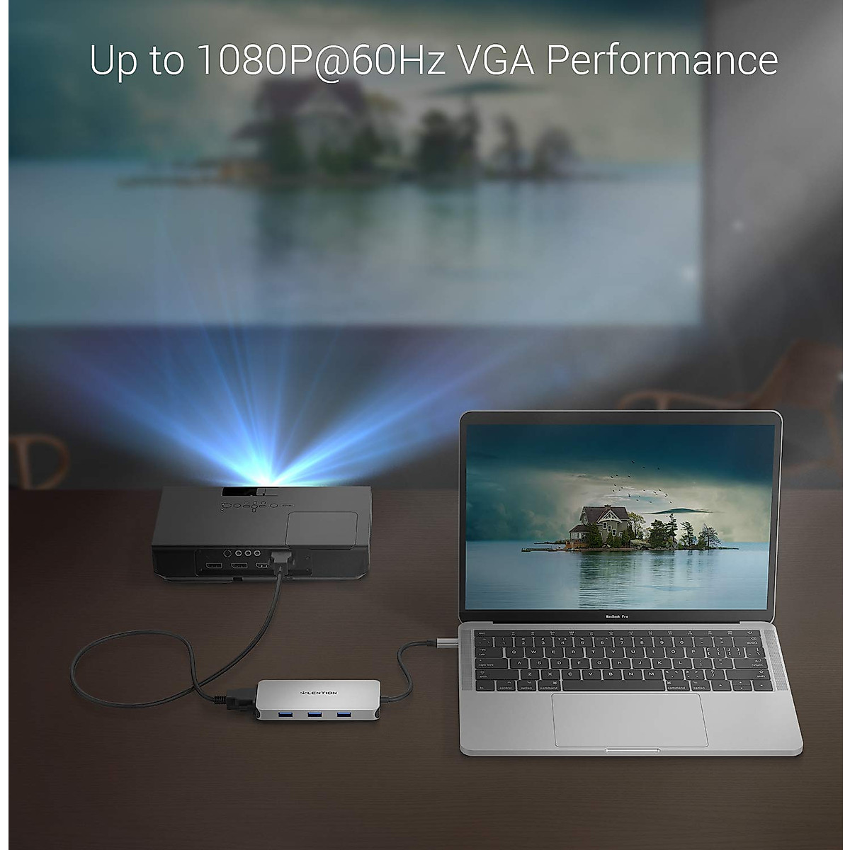 LENTION USB C Hub with 4K HDMI, VGA, SD/Micro SD Card Reader, 3 USB 3.0, Type C Charging Adapter Compatible 2022-2016 MacBook Pro, New Mac Air/Surface, Chromebook, More (CB-CE55, Space Gray)