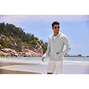 COOFANDY Men Full Zip UPF 50 Sun Protection Hoodie Jacket Long Sleeve Lightweight Breathable UV Shirts with Pockets