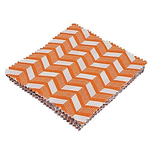 Soimoi Precut 10-inch Geometric Patterns Prints Cotton Fabric Bundle Quilting Squares Charm Pack DIY Patchwork Sewing Craft- Orange & Black