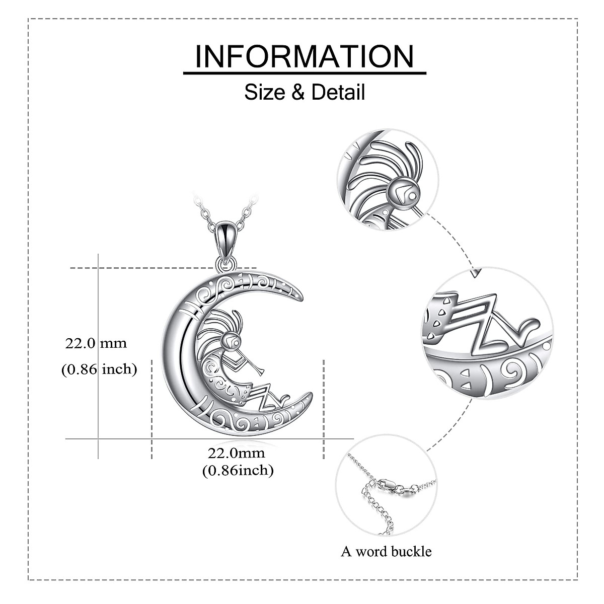 YAFEINI Kokopelli Necklace Sterling Silver Kokopelli Pendant Southwestern Kokopelli Jewelry Gifts for Women