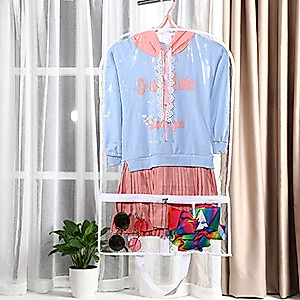 Maitys Clear PVC Hanging Costume Garment Bag Costume Bags Suit Cover with Zipper Pockets for Storage Travel Dance Garment (Classic Style)