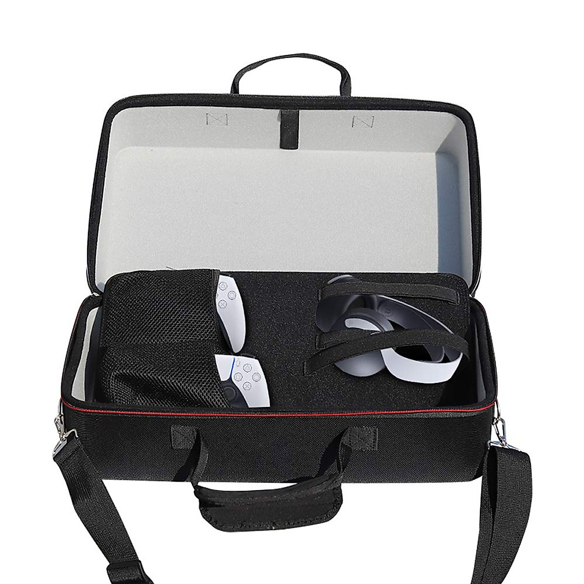 Traveling Storage Bag for PS5, Carrying Case for Sony Playstation 5 Console, Shockproof Scratchproof Hard Handbag, Store PS5 Controller, Pulse 3D Headset, and More Gaming Accessories (Black)