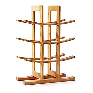 Mosa Natural Bamboo 12 Bottle Wine Rack (11.8" X 5.7" X 16.3"), Wood Wine Rack Countertop Wooden Wine Accessories