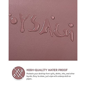 Non-Slip Desk Pad,Mouse Pad,Waterproof PVC Leather Desk Table Protector,Ultra Thin Large Desk Blotter, Easy Clean Laptop Desk Writing Mat for Office Work/Home/Decor(Dark Pink, 31.5" x 15.7")