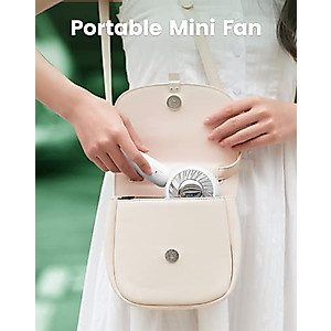 SWEETFULL Portable Handheld Fan Personal Air Conditioner mini Fan Semiconductor Cooling Small Personal Cooler USB Rechargeable hand held Fan Cute Design Fan for women indoor/outdoor, 3 Speeds