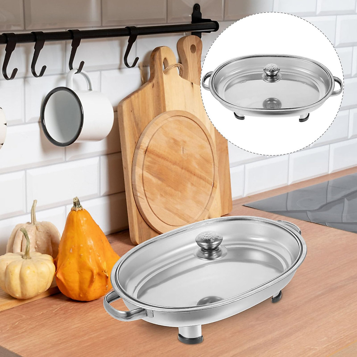 Stainless Steel Buffet Serving Dish Buffet Server Dish Buffet Snack Tray Food Plate for Buffet Stainless Steel Serving Tray Kitchen Food Holder Buffet Foods Holder Buffet Plates