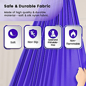 Sensory Swing Safe for Kids Pod Swing Special Needs (with Hardware) Indoor Outdoor Swing Hanger Hammock Chair for Calming & Relaxing, Autism, ADHD Aspergers Therapy Cuddle, Child Sensory Seat Toy Gift