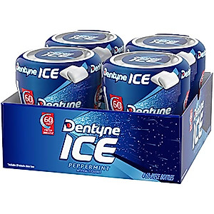 Dentyne Ice Peppermint Sugar Free Gum, 4 Bottles of 60 Pieces (240 Total Pieces)