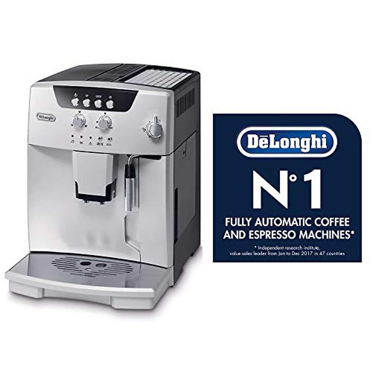 De'Longhi ESAM04110S Magnifica Fully Automatic Espresso Machine with Manual Cappuccino System Silver