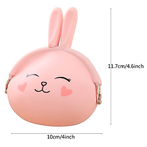 Cartoon Silicone Rabbit Bunny Purse Coin Key Holder Clutch Girls Wallet Cute Thin Checkbook Wallets for Women