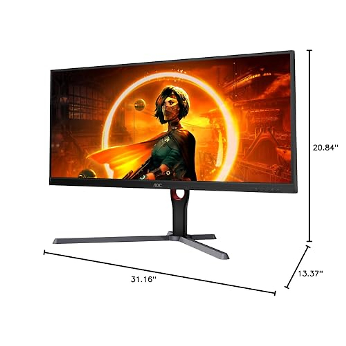 AOC U34G3X 34" Frameless UltraWide Gaming Monitor, WQHD 3440 x1440, 144Hz 1ms, FreeSync Premium, 3-Year Zero-Bright-dot (2022 Model),Black