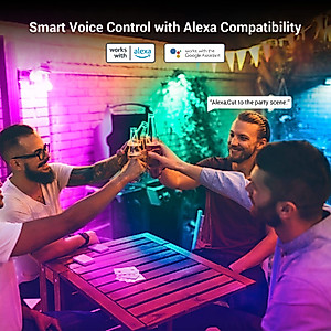 NOVOSTELLA Smart Led Flood Lights Outdoor 200w Equivalent, Halloween RGB+CW Color Changing Spotlights APP Control Stage Landscape Lights, 2700K-6500K IP66 Waterproof Uplight Wall Washer Light (4 Pack)