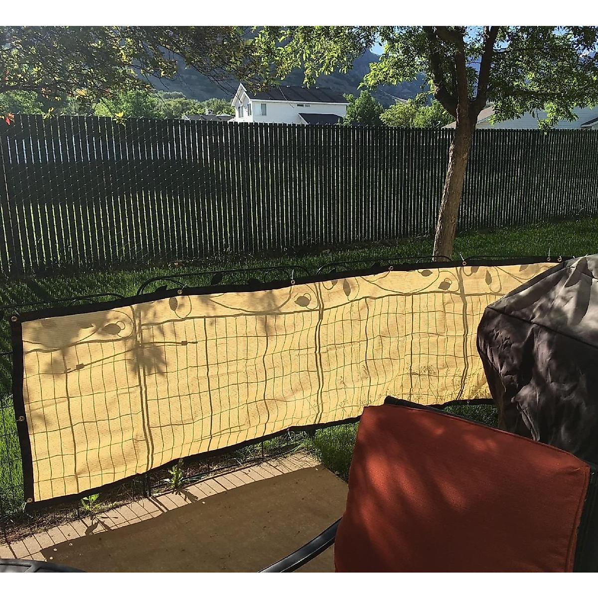 Abrotain Fence Privacy Screen Balcony Deck Fencing Cover 3'3"x9'9" 80% Shade Fabric Sun Shade Cloth Decorative Fence Covering Net Mesh Shield with Grommet for Outdoor Garden Backyard Porch Patio Yard