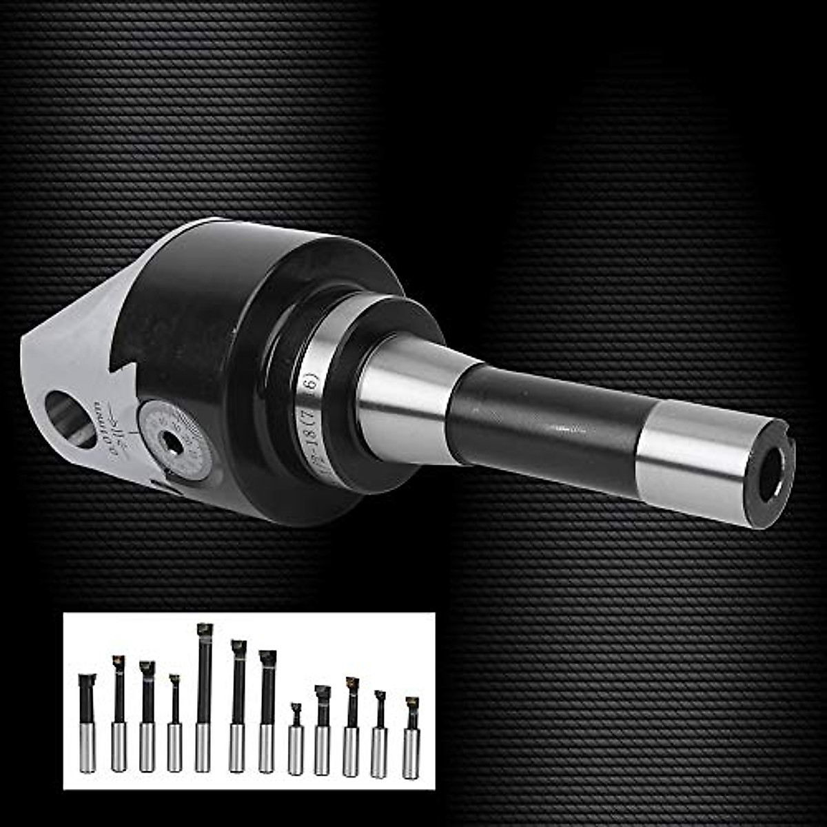 / 4 in Boring Head + R8-1-1/2-18 (7/16) Boring Bar + 3/4in Boring Cutter Set 40CR with Wrench for Household Industrial Use