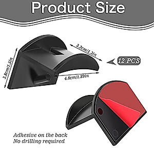 BESARME 12 Pack Hat Hooks for Wall, Strong Hold Hat Hangers, Hat Racks for Baseball Caps, No Drilling, Adhesive Hat Holder Organizer for Door, Closet, Stocking Stuffers Christmas Gift for Men (Black)