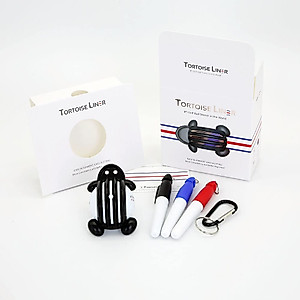 Tortoise Liner Golf Ball Line Marker Drawing Triple 3 Line Alignment Tool - Golf Ball Marking Stencils, 3 Color Markers, Triple Putter Sticker