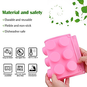 Cylinder Silicone Soap Mold, 2 Pack 15 Cavity Round Silicone Molds for Handmade Soap, Lotion Bars, Bath Bombs, Chocolate, Cake