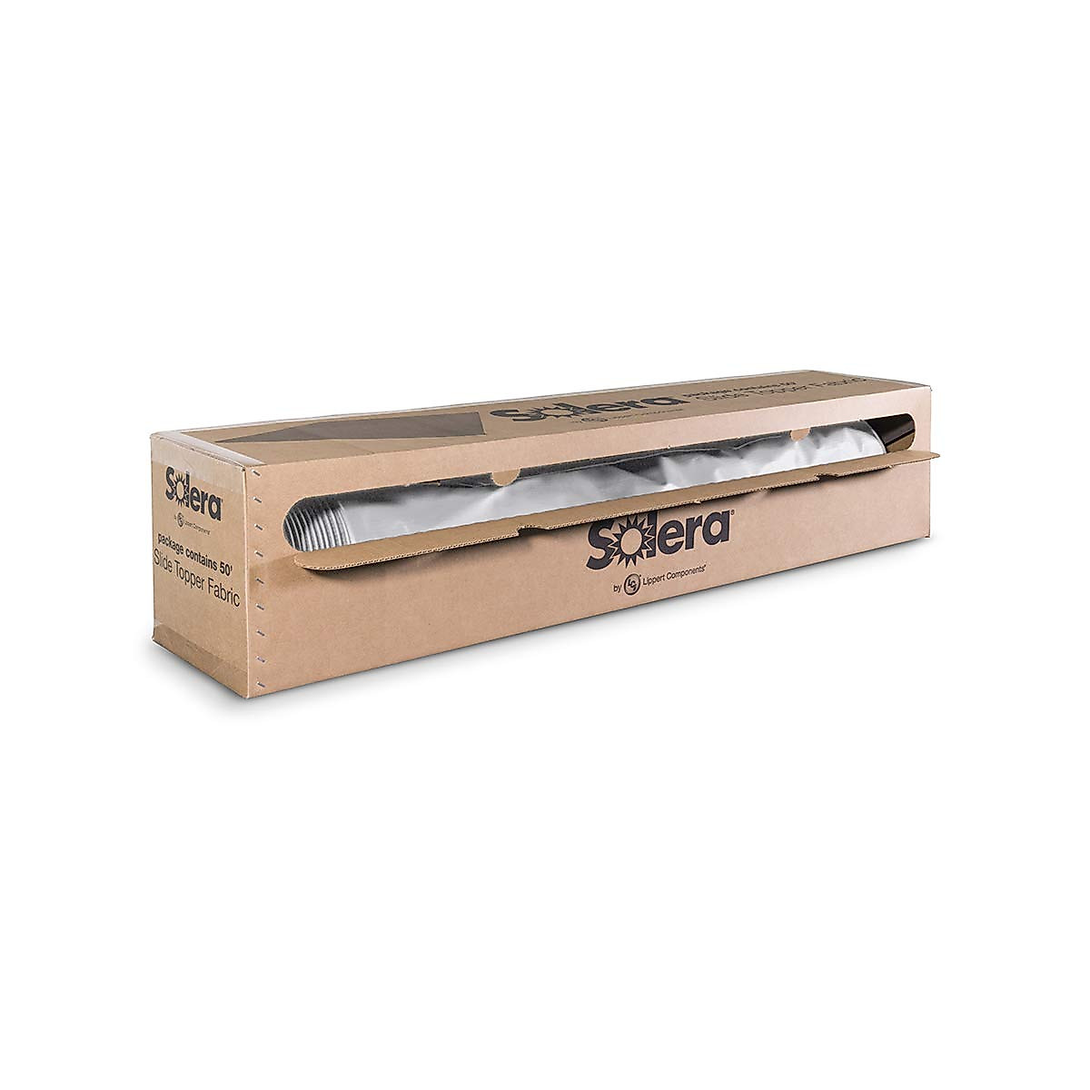 Solera Universal Slide-Topper Replacement Cut-to-Fit Fabric for 5th Wheel RVs, Travel Trailers, Motorhomes, 50' x 48" roll, White - 432252