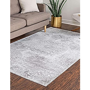 Unique Loom Sofia Collection Area Rug - Grand (10' x 14' 1" Rectangle, Light Gray/Ivory)