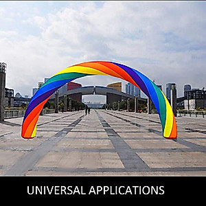 Happybuy Inflatable Rainbow Arch 26ftx10ft with 110W Blower for Advertising Party Celebration Garden