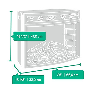 Sauder Fireplace Insert - Paite 26" Curved, Black