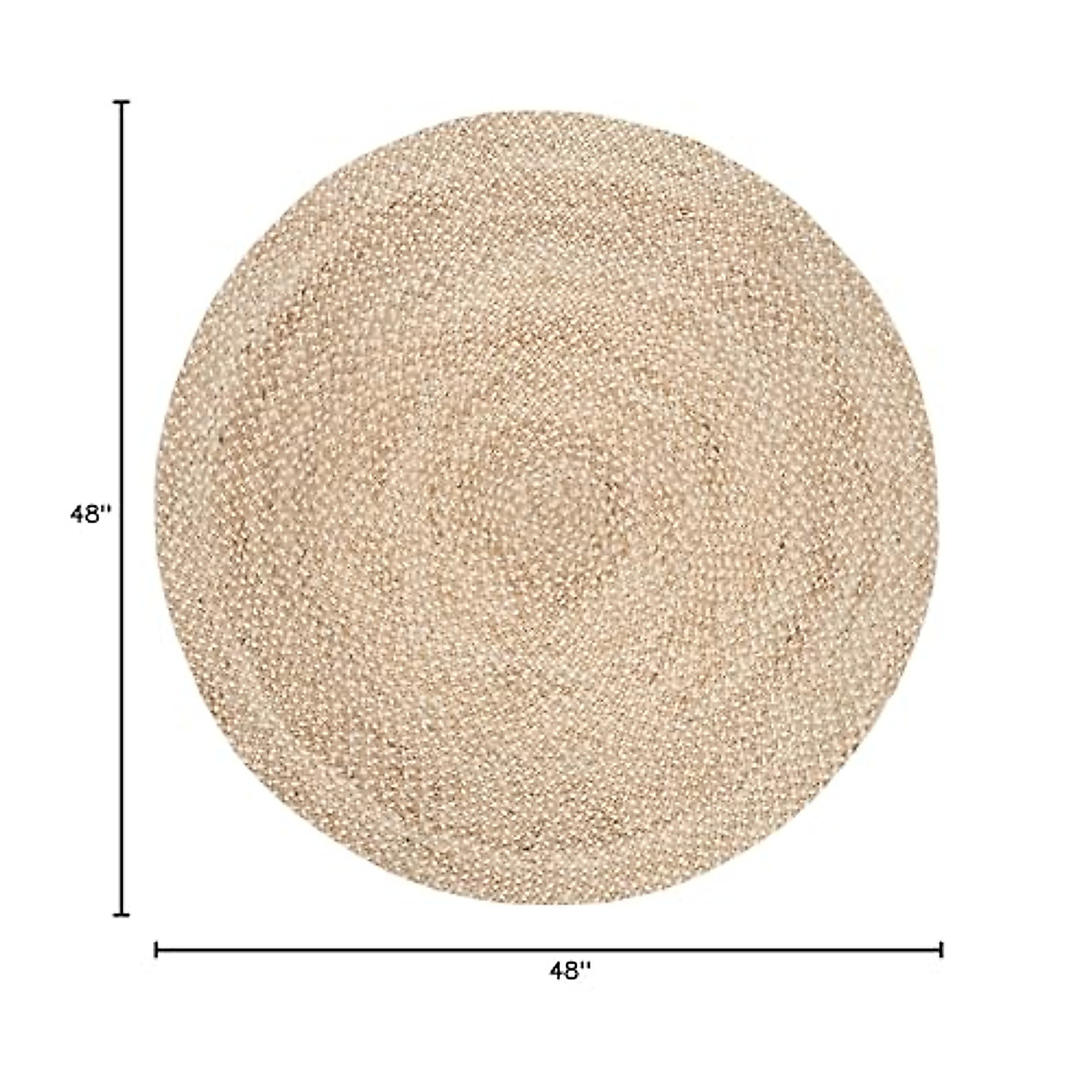 SAFAVIEH Natural Fiber Round Collection 4' Round Ivory NF804B Handmade Boho Charm Braided Jute Area Rug