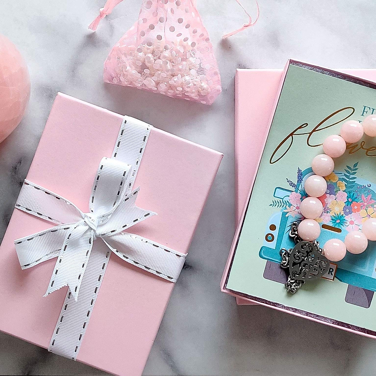 TheDisplayGuys - 100-Pack #32 Cotton Filled Cardboard Paper Jewelry Boxes Gift Case - Pastel Pink (3.3" x 2.3" x 1.0") - for Shipping or Storage