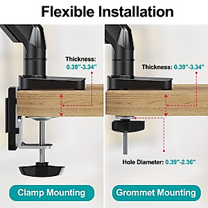 MOUNT PRO Laptop Stand Desk Mount, 2 in 1 Function Monitor Laptop Mount, Aluminum Laptop Arm Fits Max 17" Notebook and 32" Computer Screen, Single Monitor Mount with Laptop Tray, Holds up to 17.6lbs