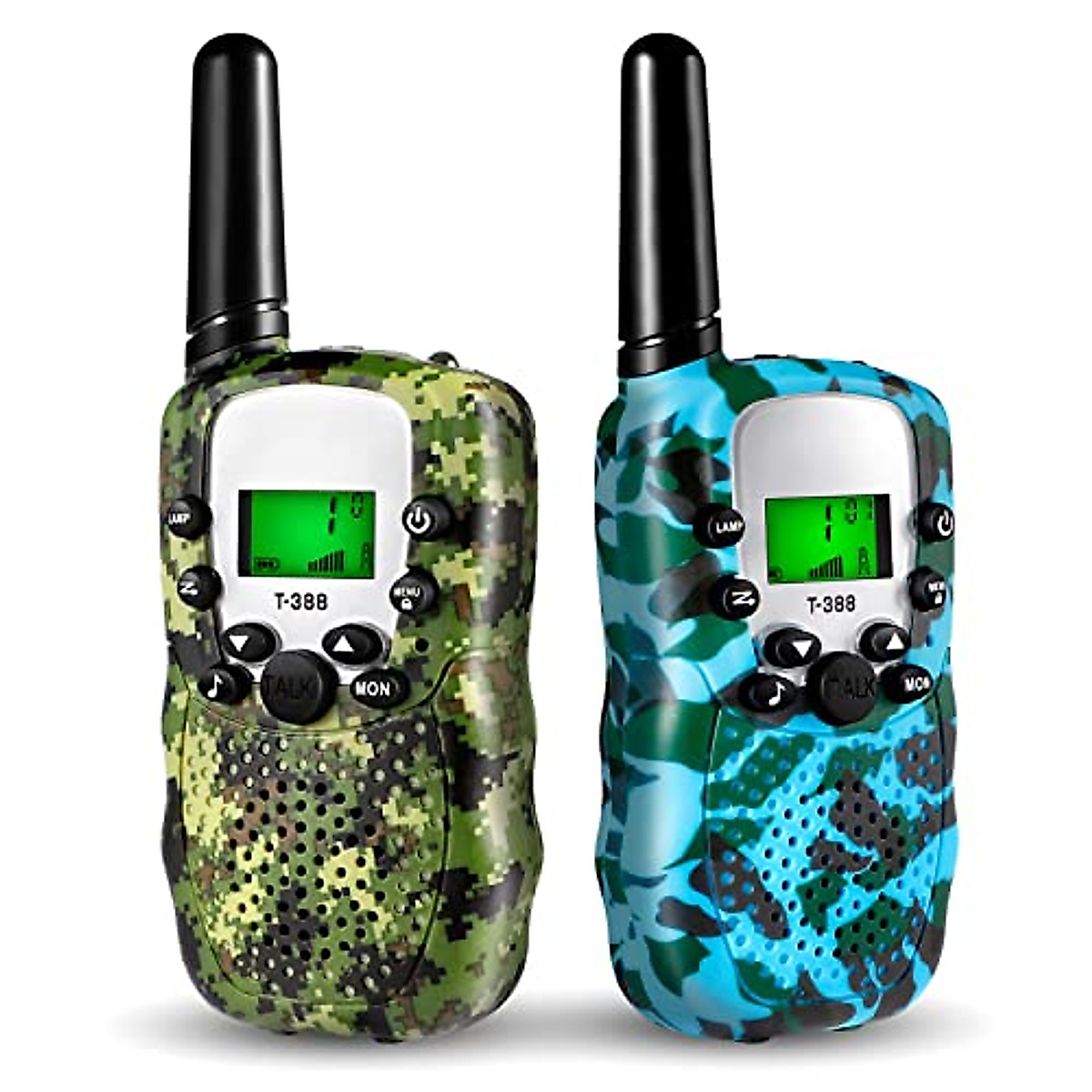 GINMIC Walkie Talkie for Kids, Toys for 3-12 Year Old Boys Girls with Backlit LCD Flashlight, Kids Walkie Talkies Long Range 22 Channels 2 Way Radio for Hiking Camping, Xmas Birthday Gift Present