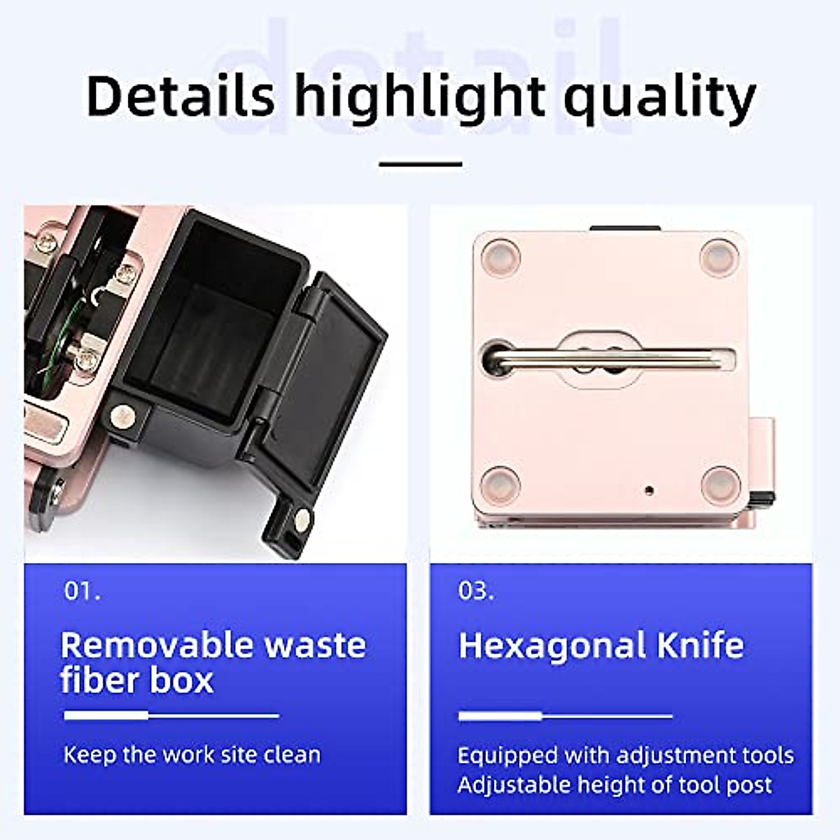 High Precision KLS-X3 Fiber Cleaver 24 surface blade Cutting tool Optical Cable Cutting Knife (Automatic knife return (gold))