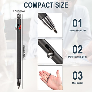LiulingWSH Mini Titanium Pen, Portable EDC Gadget Outdoor Equipment Personality Creative Signature Pen Mini EDC Pen Outdoor tool