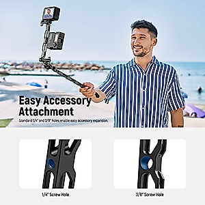 NEEWER Aluminum Alloy Extension Arm (11.8”/6.5”/3.3”) Set for Action Camera, with 3 Thumbscrews and a 1/4” Screw Adapter, Compatible with GoPro Hero11 10 9 8 7 Insta360 DJI Osmo Action 3, GP-11