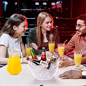 Lawei 2 Pack Acrylic Ice Bucket, 5.2L Clear Plastic Champagne Wine Bucket Chiller, Oval Bar Ice Cooler Container, Food Grade Beverage Storage Tub for Champagne, Beer Bottles, Drinks, Bar and Parties