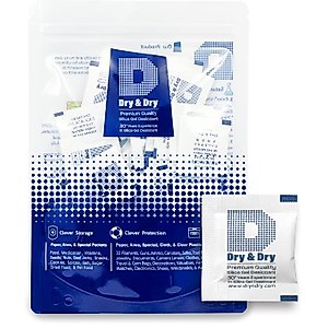 Dry & Dry 1 Gram [200 Packets] Silica Gel Packets Desiccants Silica Gel Packs - Food Safe Silica Packets Silica Gel Desiccant Packs for Storage