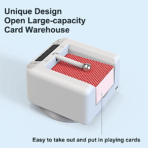 VADSBO Intelligent Card Dealer Machine, Portable Electric Card Dealer Machine, 360° Rotating Card Splitting Machine, Anti-Cheating, Supports 1 to Multiple Decks of Cards, Shuffler for 2-8 People Game