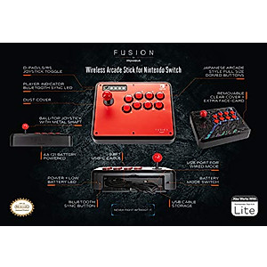 PowerA Fusion Wireless Arcade Stick for Nintendo Switch, Lite, Fight Stick, Gamepad, Game Controller, Bluetooth Controller, AA - Nintendo Switch