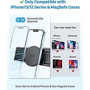 YOSH New MagSafe Air Vent Car Mount Magnet Mobile Phone Holder for Car Vent Car Cradle for iPhone 14 13 12 Pro Max Plus Mini MagSafe Case All Phones Without Extra Metal Plates