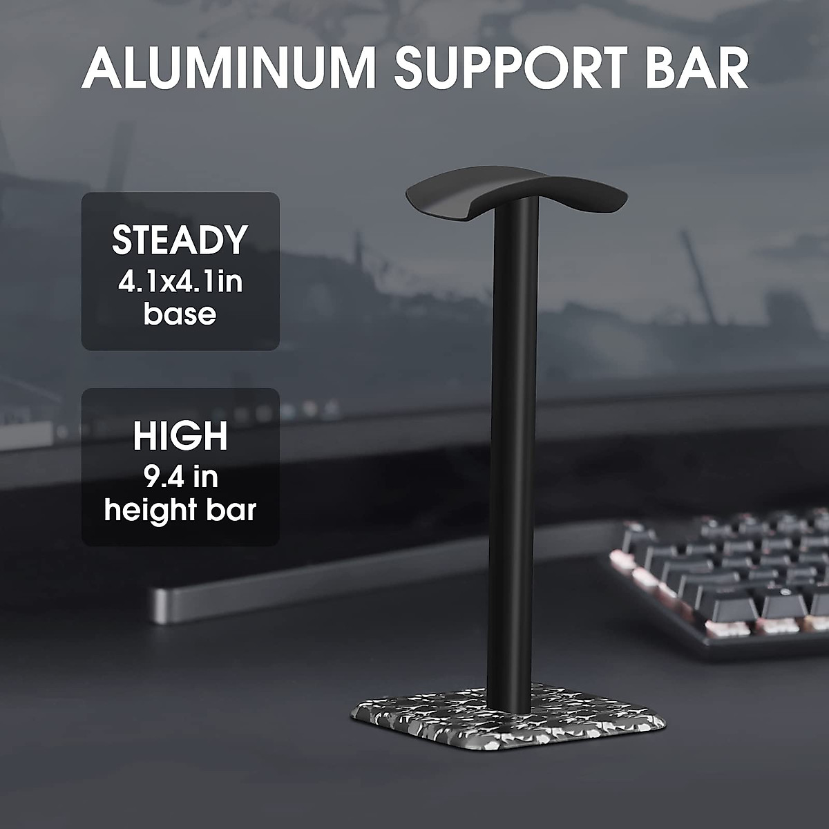 FEIYING Headphone Stand Headset Stand, Headphones Holder, Aluminum Support & Protective Headrest Gaming Headset Holder Hanger Hook Stands Accessories for Desk
