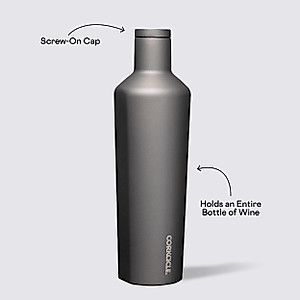Corkcicle Classic Canteen Insulated Tumbler, Ceramic Slate, 25 oz – Reusable Water Bottle Keeps Beverages Cold for 25 Hours & Hot 12 Hours – Cupholder Friendly Tumbler with Screw-On Cap