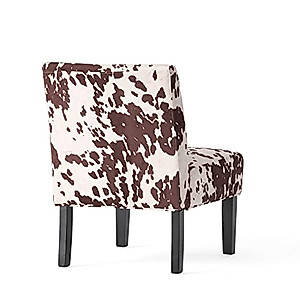 Christopher Knight Home Kassi Fabric Accent Chairs, 2-Pcs Set, Milk Cow