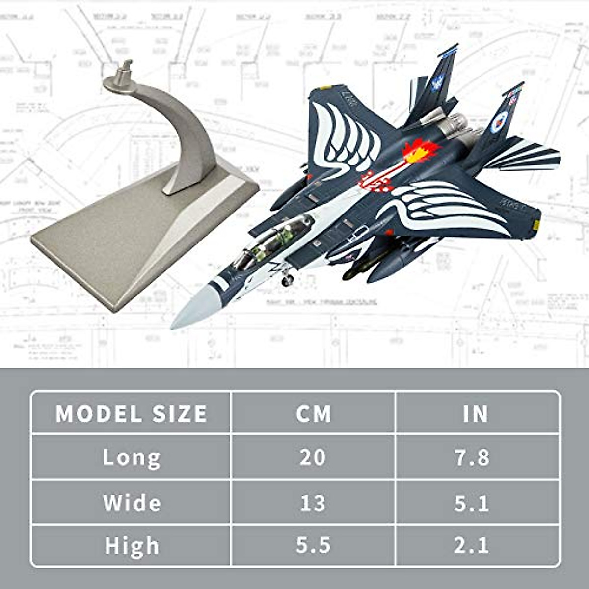 Lose Fun Park 1:100 F-15 Strike Eagle Diecast Model Fighter Military Planes Models Jet Model Airplane for Collection