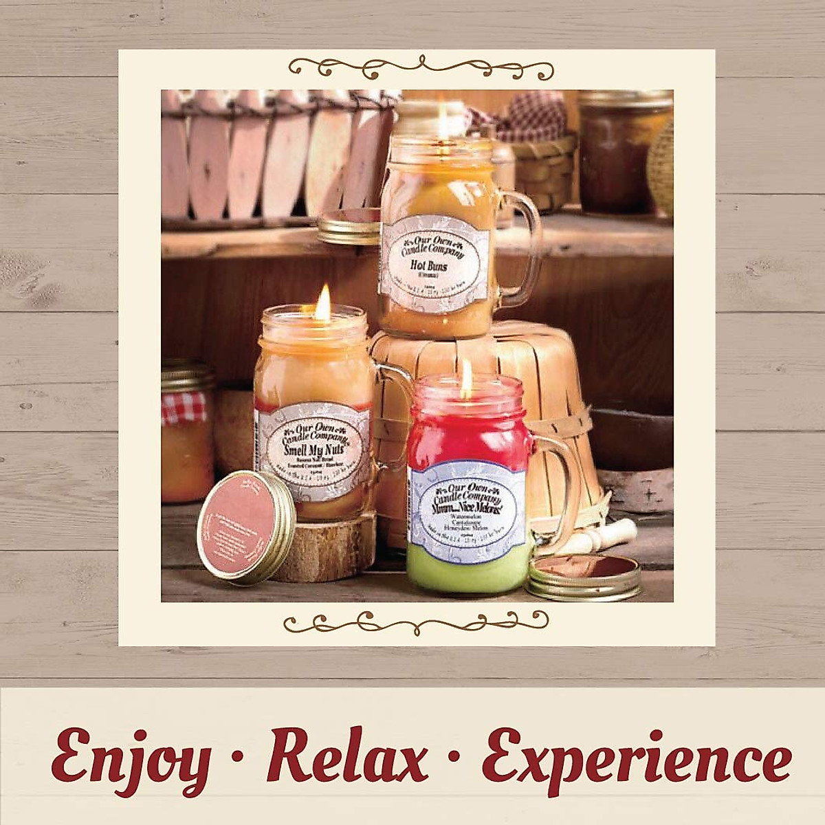 Our Own Candle Company Smell My Nuts, Nice Melons, and Hot Buns - Sassy Pack Scented Mason Jar Candles, 13 oz (3 Pack)