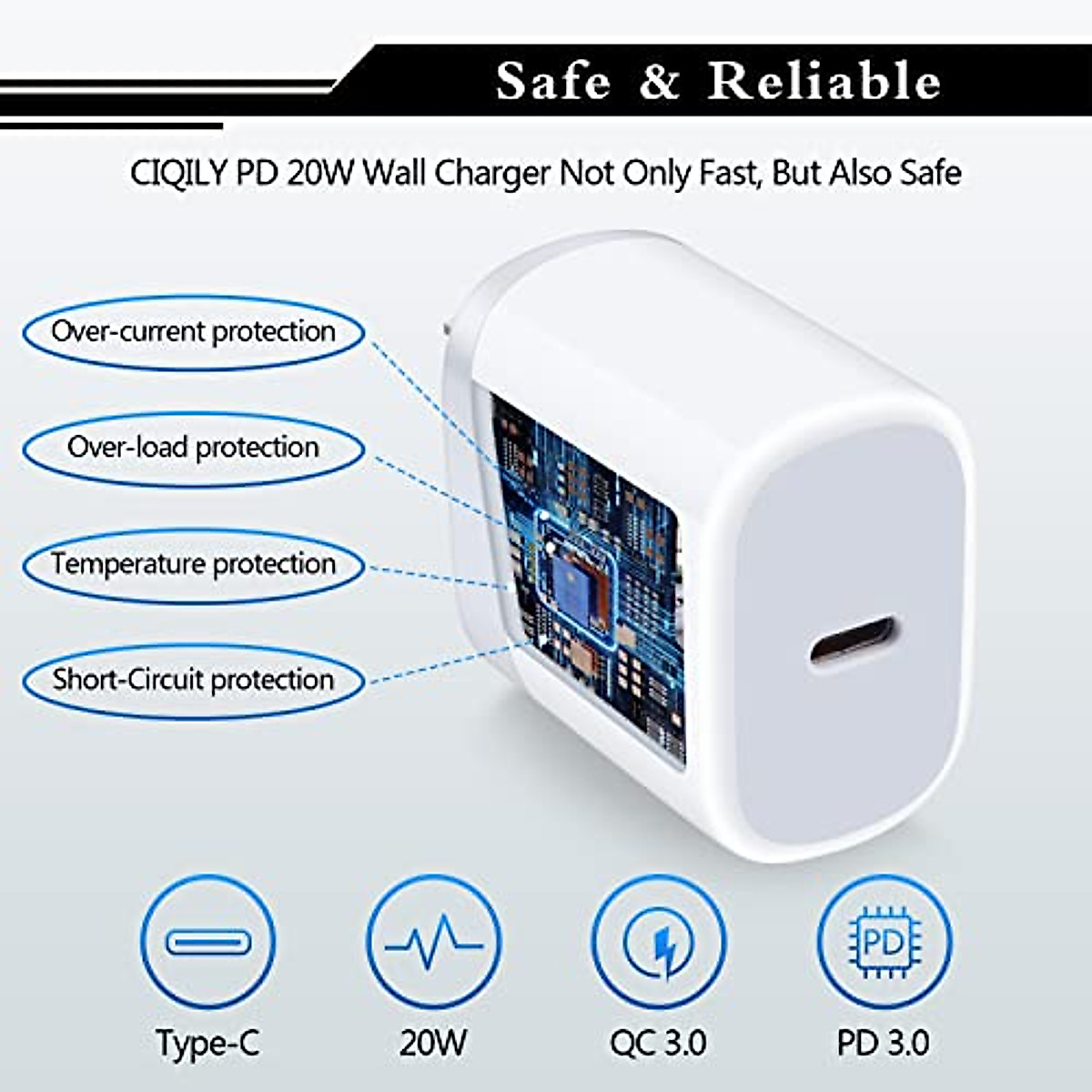 Pixel 7 Charger Fast Charging USB C Wall Charger for Google Pixel 7 Pro 6a 6 5 5a 5XL 4a,20W PD Type C Charging Block Box Brick Plug Cube for Samsung Galaxy S23 Ultra S22 S21 S20 S10 S9 Plus A54 A14