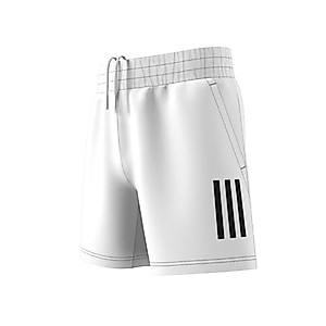 adidas Boys' Club Tennis 3-Stripes Shorts, White (2023), Medium