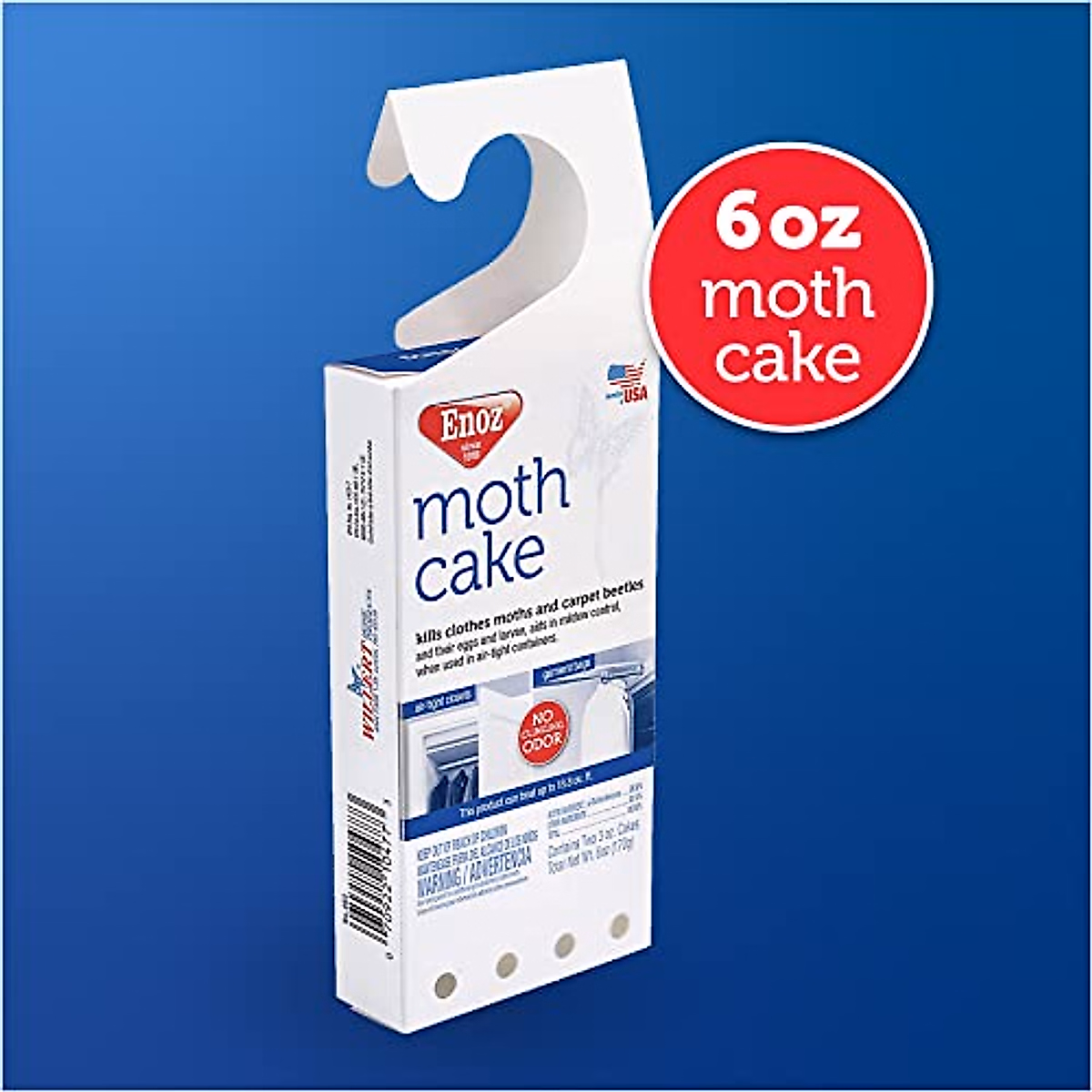 Enoz Moth Cake Kills Clothes Moths, Carpet Beetles, and Eggs and Larvae