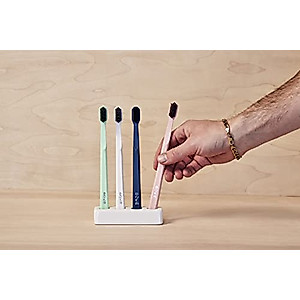 Boka Classic Manual Toothbrush with Extra Soft Activated-Charcoal, Tapered Bristles, Bioplastic Handle That Includes Travel Cap, Dentist-Approved, Great for Adults and Kids, Mint (Pack of 1)