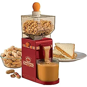 Peanut Butter Maker, Home Peanut Butter Machine Electric Grinding Mechanism Food Processor for Coffee Grinder Machine with Non-Slip Base Hourglass Inlet 110V-220V
