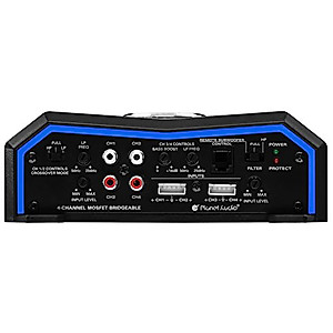 Planet Audio PL1600.4 4 Channel Car Amplifier - 1600 Watts, Full Range, Class A/B, 2/8 Ohm Stable, Mosfet Power Supply, Bridgeable